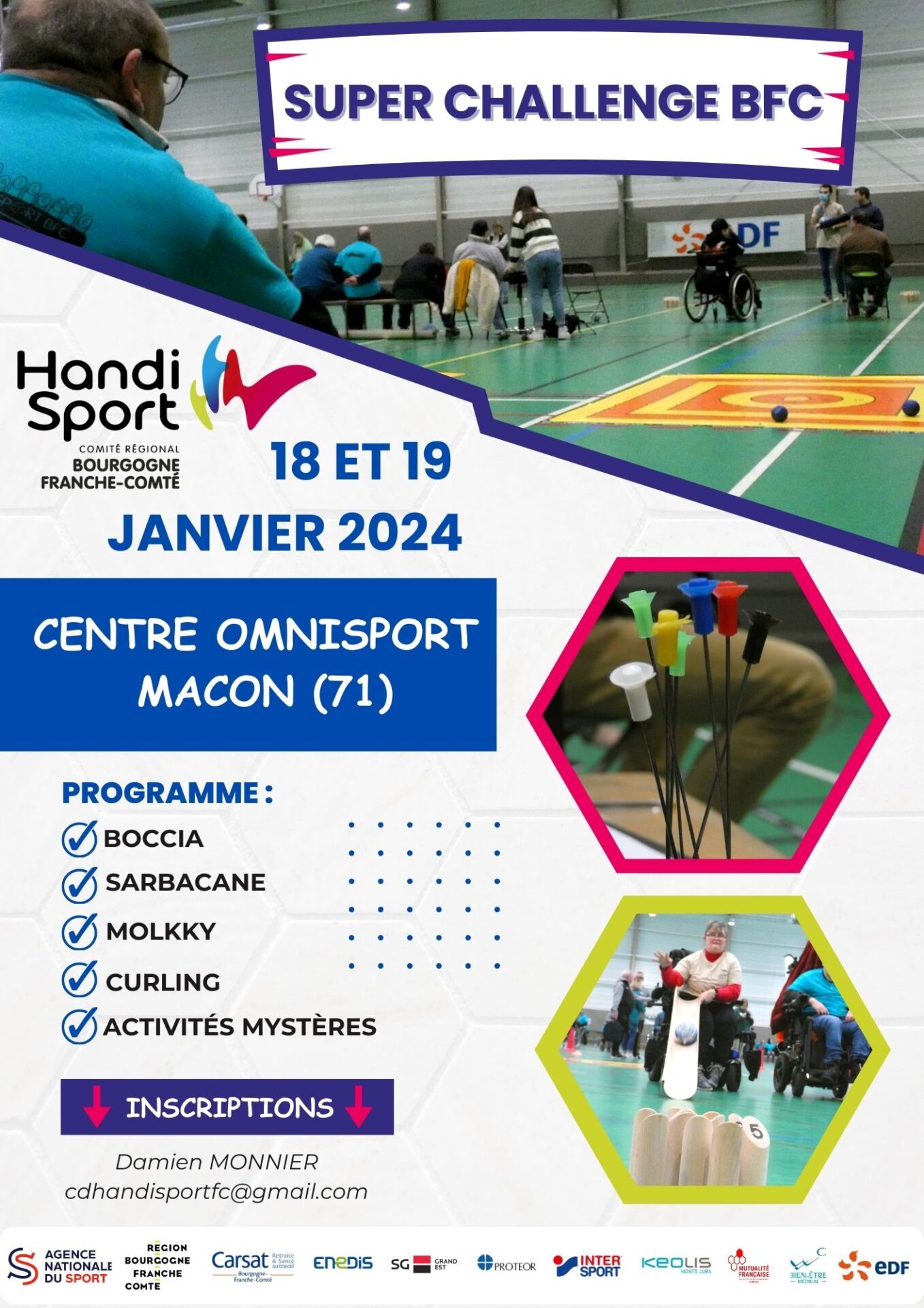 Handisport Bourgogne Franche-Comté (handicap physique, visuel, auditif)